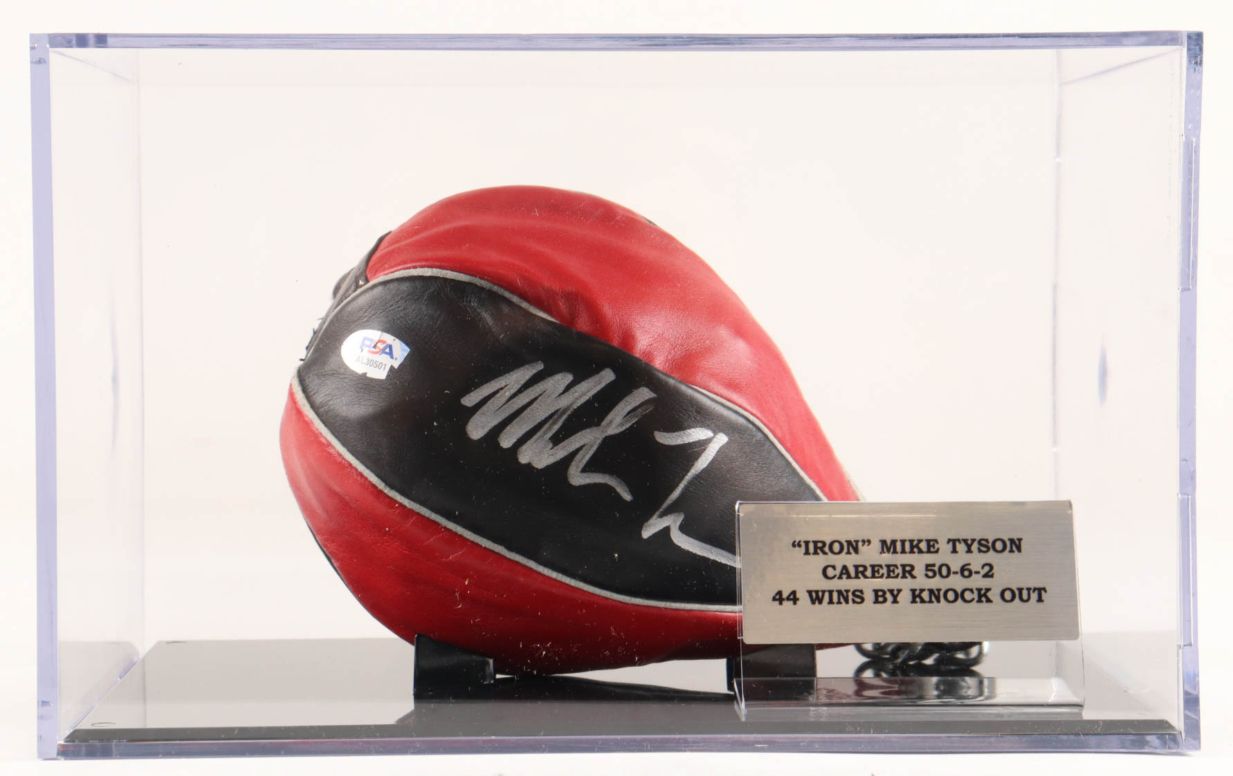 Mike Tyson Signed Vintage Ringside Boxing Speed Bag with Display Case ...