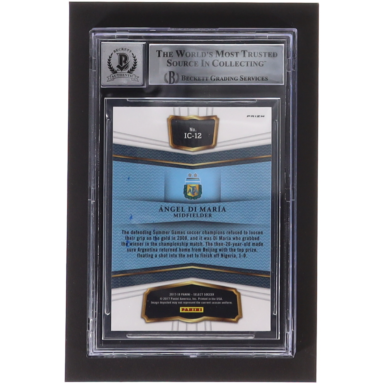 Angel Di Maria Signed 2017-18 Select In the Clutch Prizms #12 (BGS ...