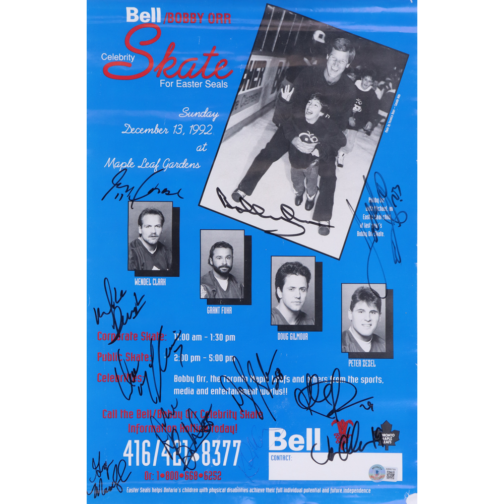 1992 Bobby Orr Celebrity Skate with Maple Leafs 12x18 Poster Signed by ...
