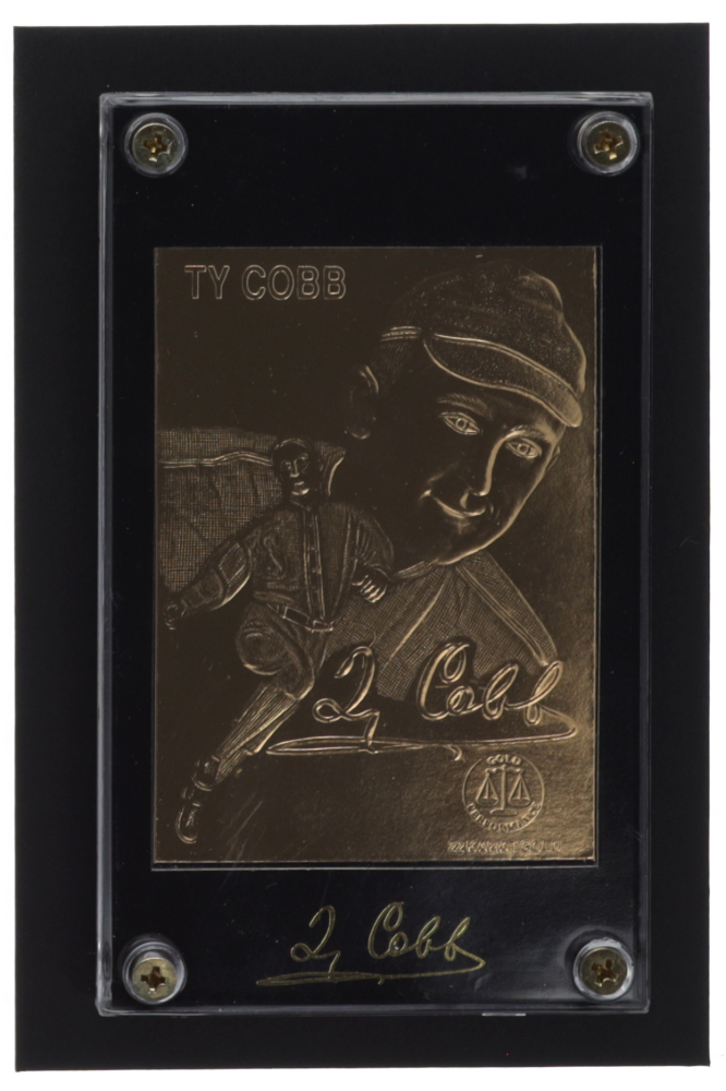 Ty Cobb 1996-98 Gold Performance 22kt Gold Card #7396 with Frame ...
