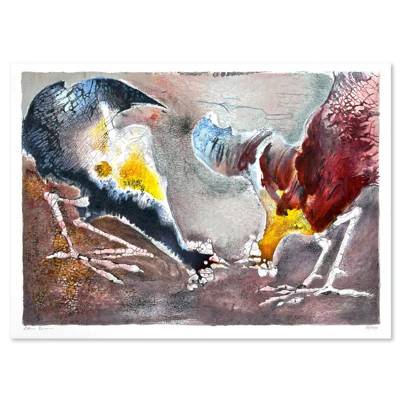 "Two Roosters" Numbered LE 19x28 Serigraph by Edwin Salomon (PA ...