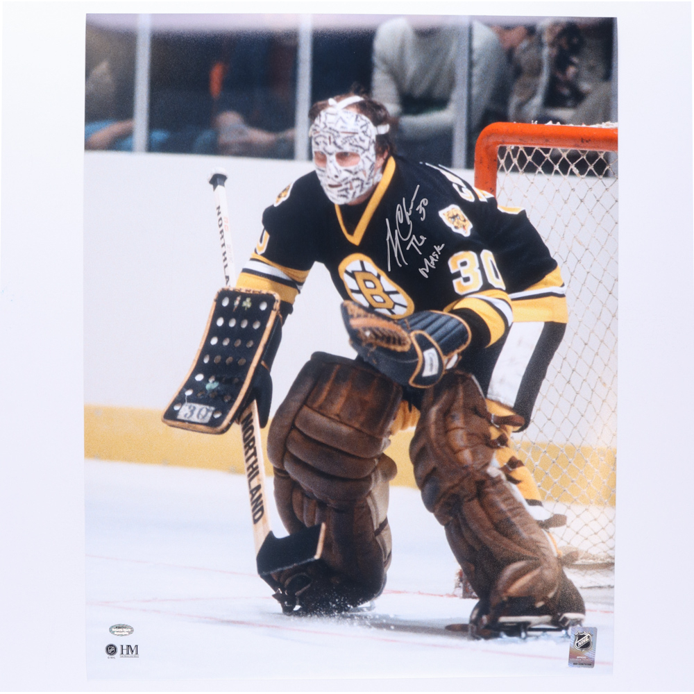 Gerry Cheevers Signed Bruins 16x20 Photo Inscribed "The Mask" (Schwartz ...