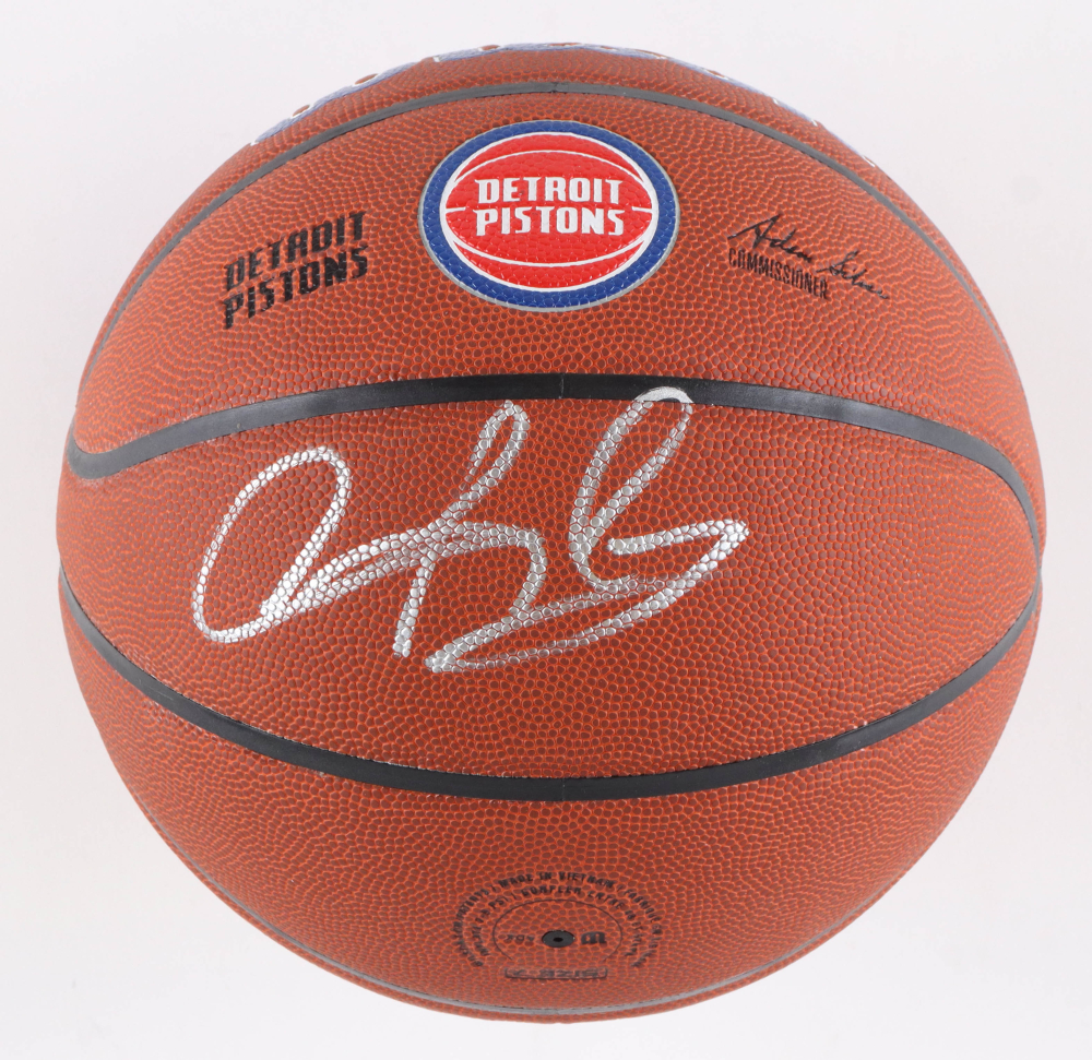 Dennis Rodman Signed Pistons Logo NBA Basketball (Schwartz) | Pristine ...