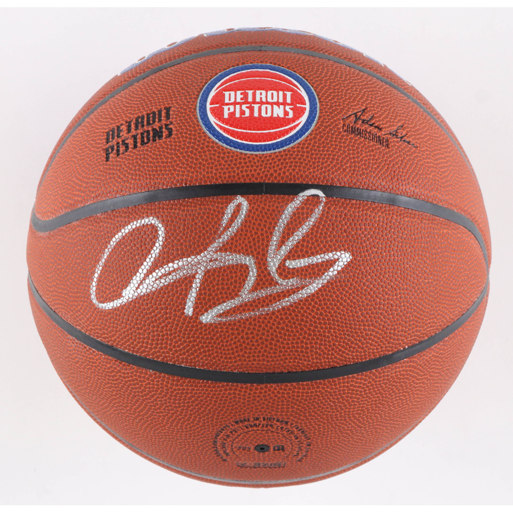 Dennis Rodman Signed Pistons Logo NBA Basketball (Schwartz) | Pristine ...