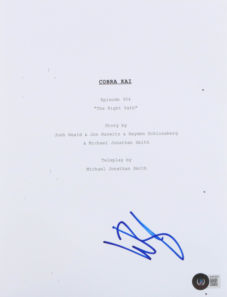 William Zabka Signed "Cobra Kai" 8x10 Episode Script Cover (Beckett ...