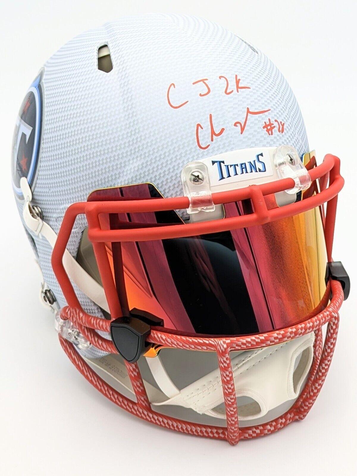 Chris Johnson Signed Titans Full-Size Authentic On-Field Hydro-Dipped ...