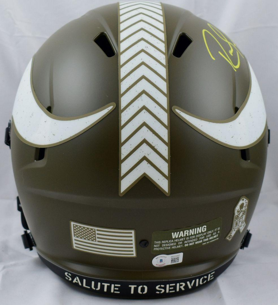 Randy Moss Signed Vikings Full-Size Salute To Service Alternate Speed ...