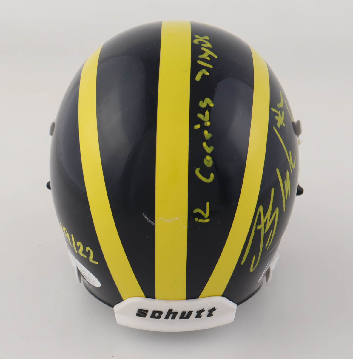 Blake Corum Signed LE Michigan Wolverines Mini Helmet Inscribed "12 ...