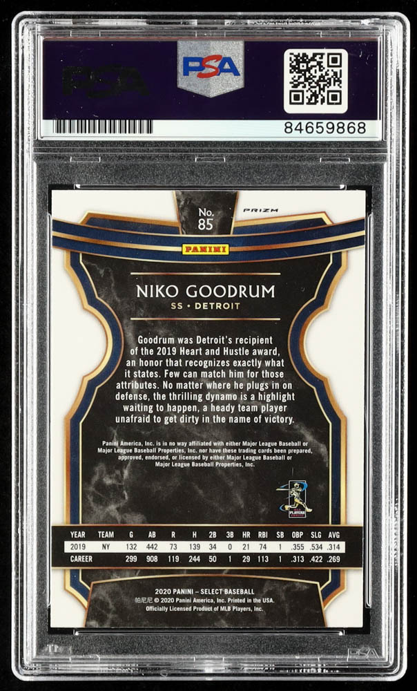 Niko Goodrum Signed 2020 Select Prizms Scope #85 (PSA) | Pristine Auction