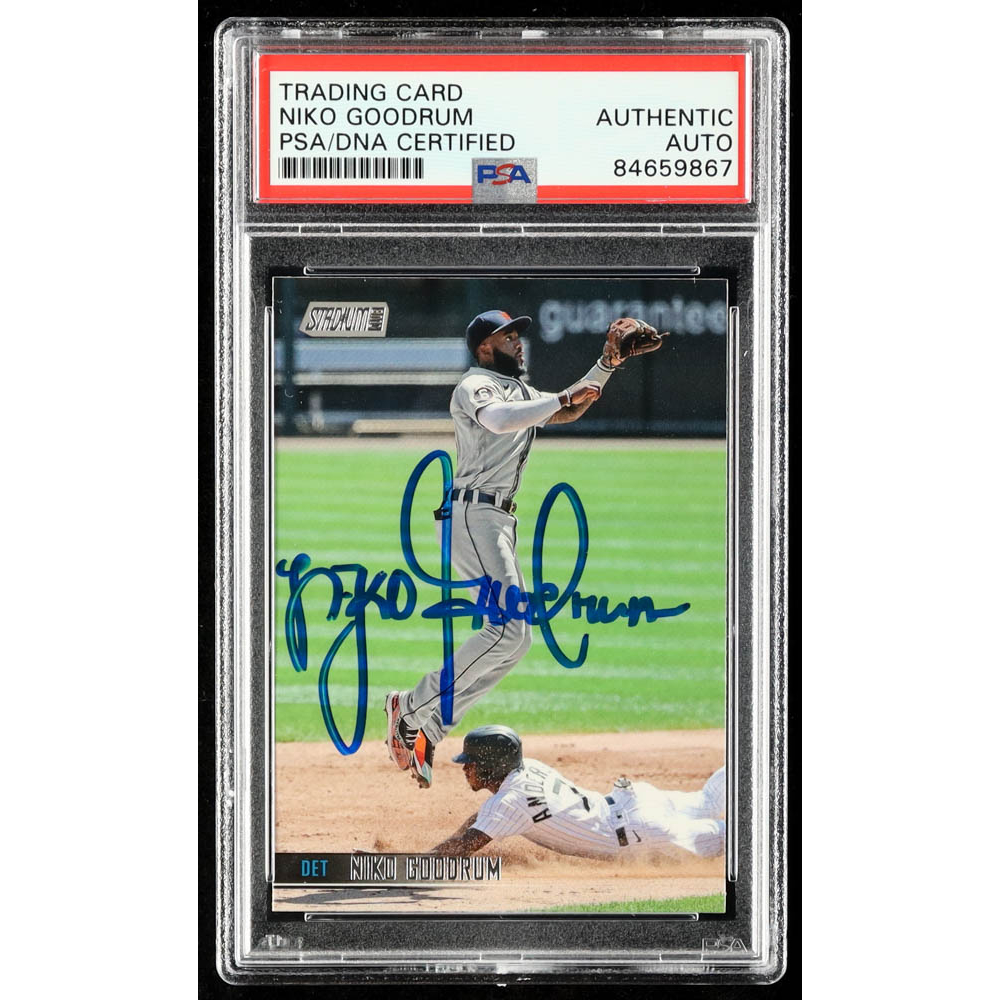Niko Goodrum Signed 2021 Stadium Club #68 (PSA) | Pristine Auction