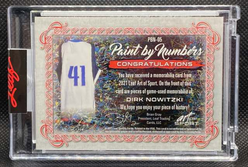 Dirk Nowitzki 2021 Leaf Art of Sport Paint by Numbers Memorabilia Green ...
