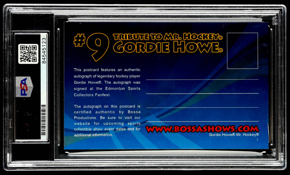 Gordie Howe Signed 3.5x5.5 Postcard Inscribed "Mr. Hockey" (PSA ...