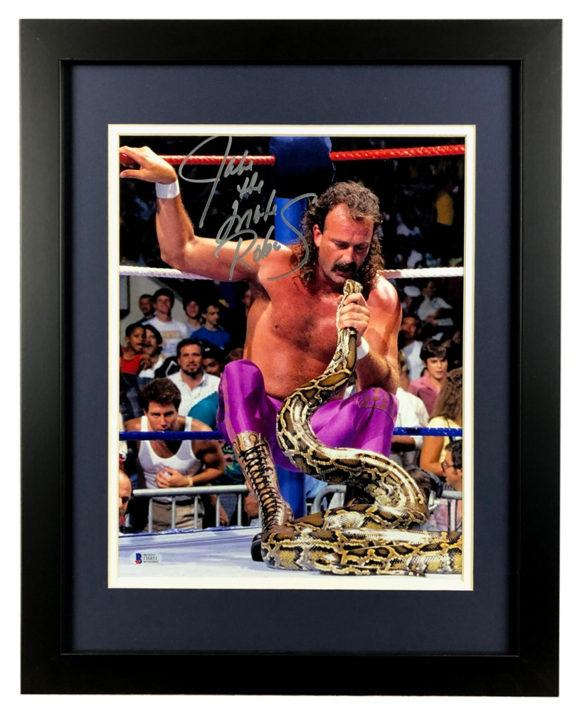 Jake "The Snake" Roberts Signed WWE Custom Framed Photo (Beckett ...