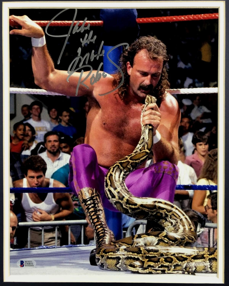 Jake "The Snake" Roberts Signed WWE Custom Framed Photo (Beckett ...