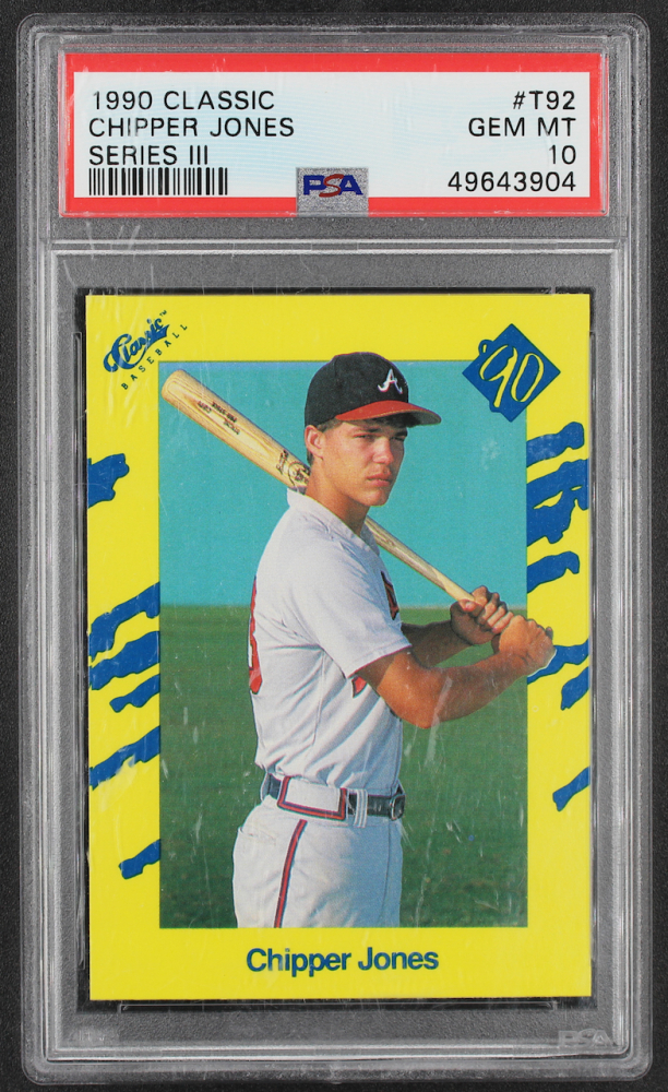 Chipper Jones 1990 Classic Yellow #T92 RC (PSA 10) | Pristine Auction