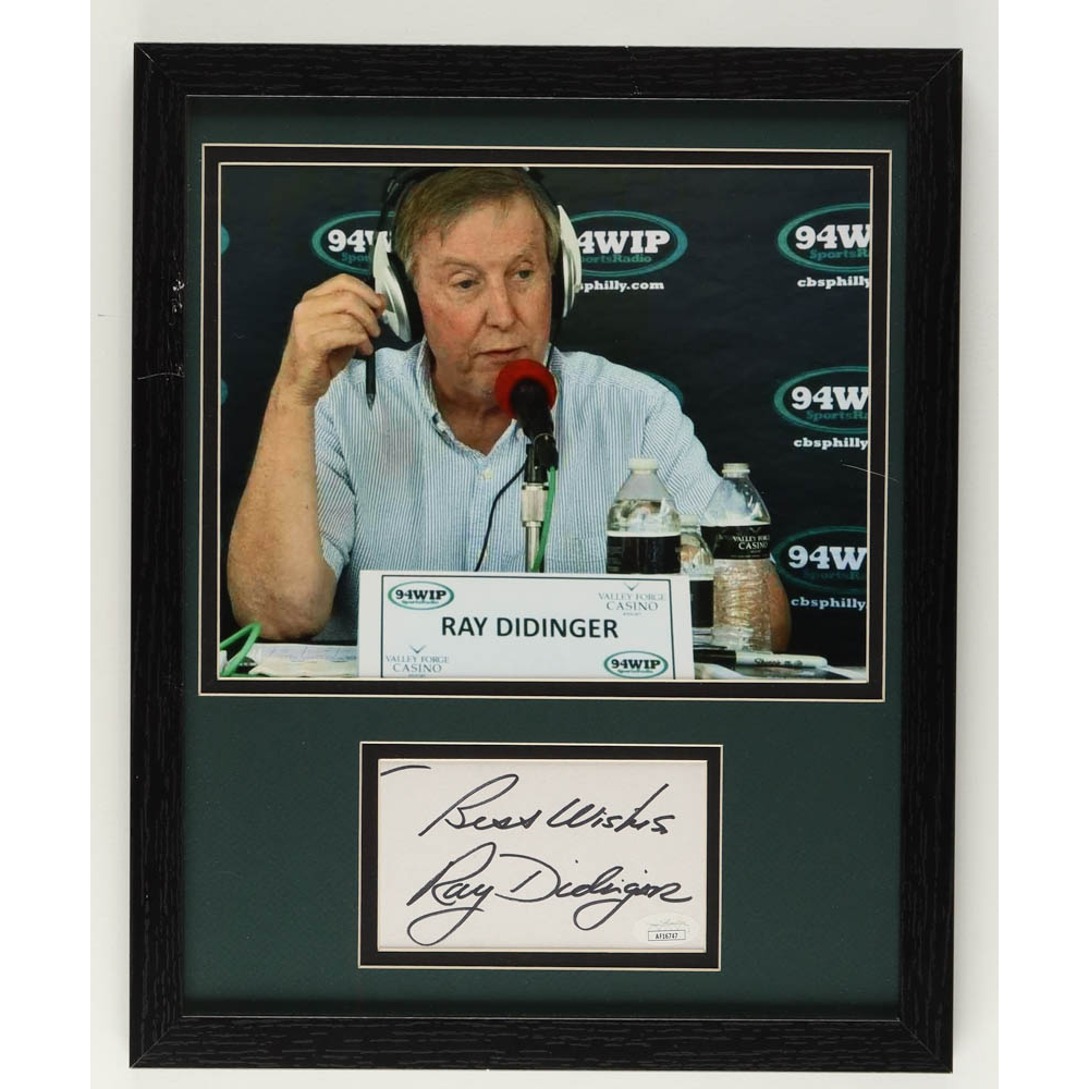 Ray Didinger Signed 12x15 Custom Framed Cut Display Inscribed "Best ...