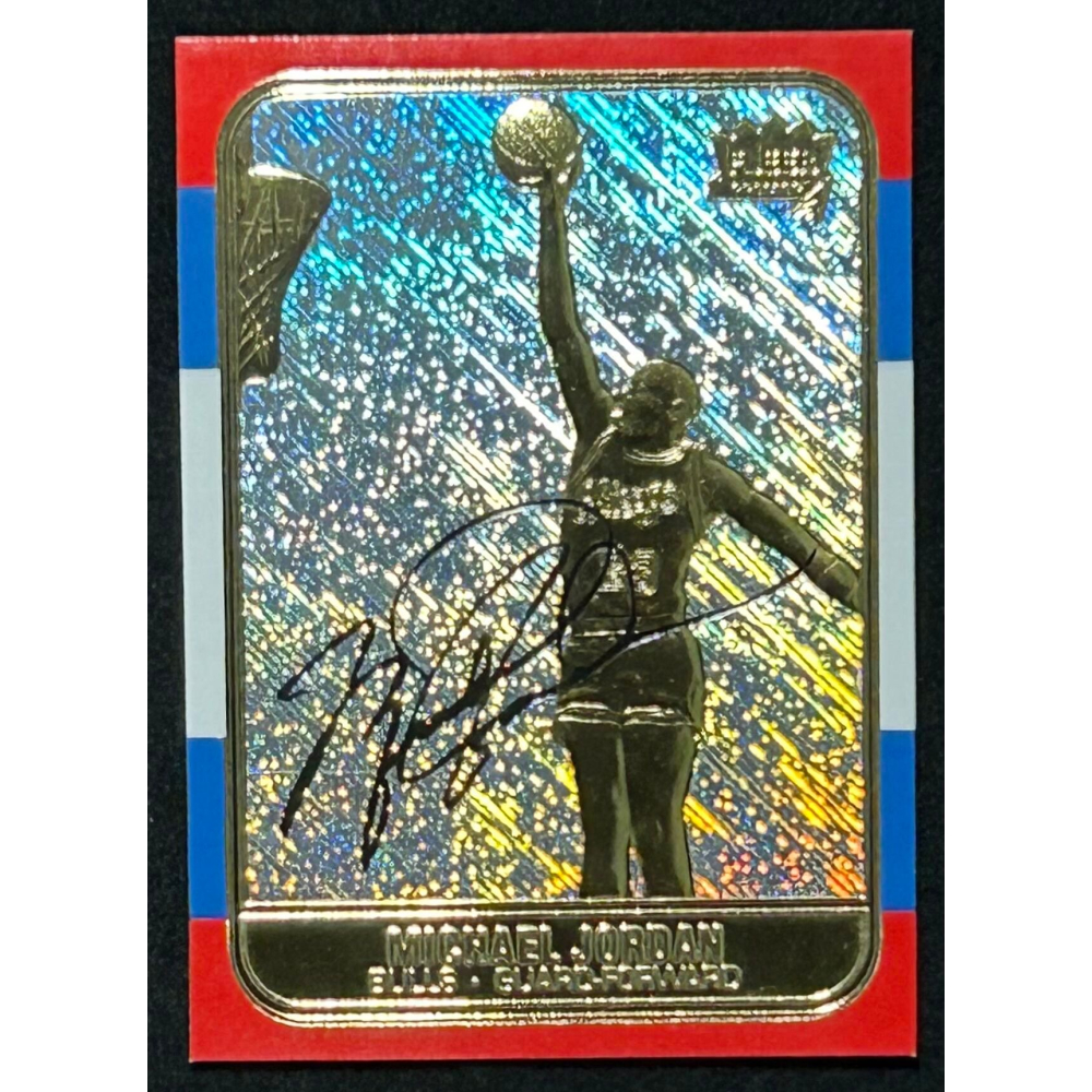 Michael Jordan 1997 Fleer Premier Prizm Refractor Black Signature 23Kt ...