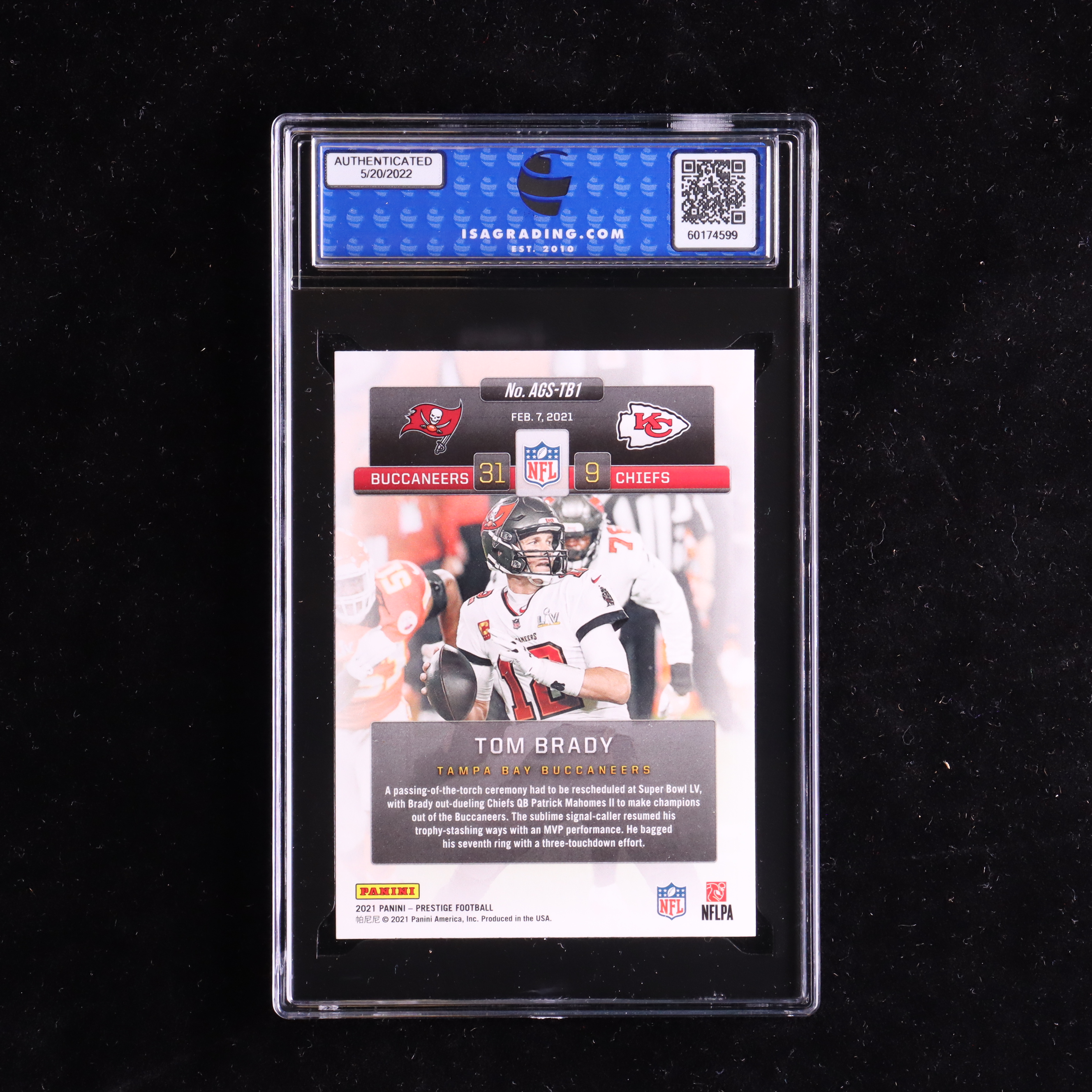Tom Brady 2021 Prestige Any Given Sunday #1 (ISA 9) | Pristine Auction