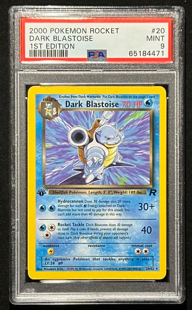Dark Blastoise 2000 Pokemon Team Rocket 1st Edition #20 (PSA 9 ...