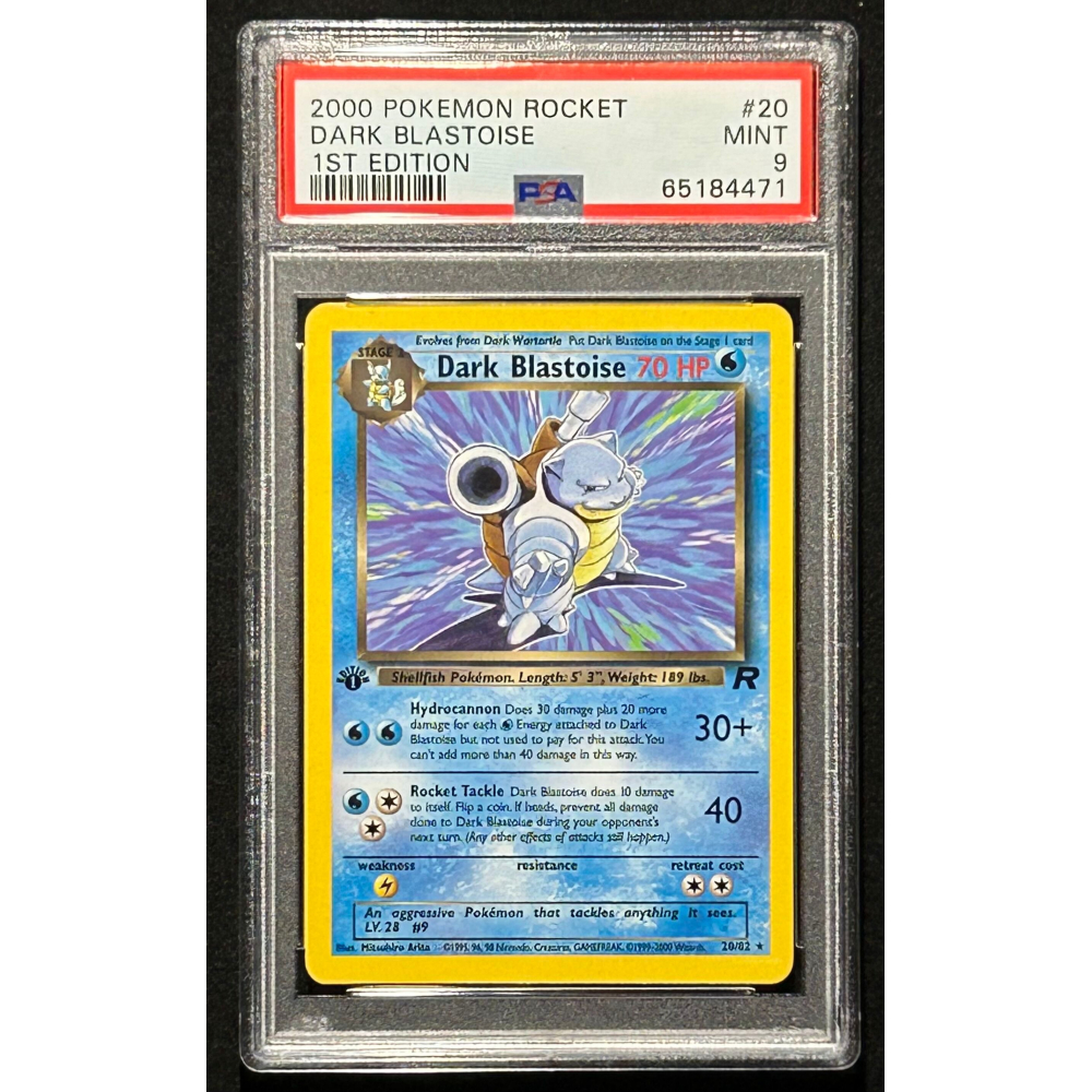 Dark Blastoise 2000 Pokemon Team Rocket 1st Edition #20 (PSA 9 ...