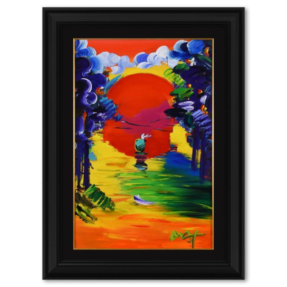 Peter Max Signed "Better World" Custom Framed One-Of-A-Kind Acrylic Mixed Media (PA) | Pristine ...