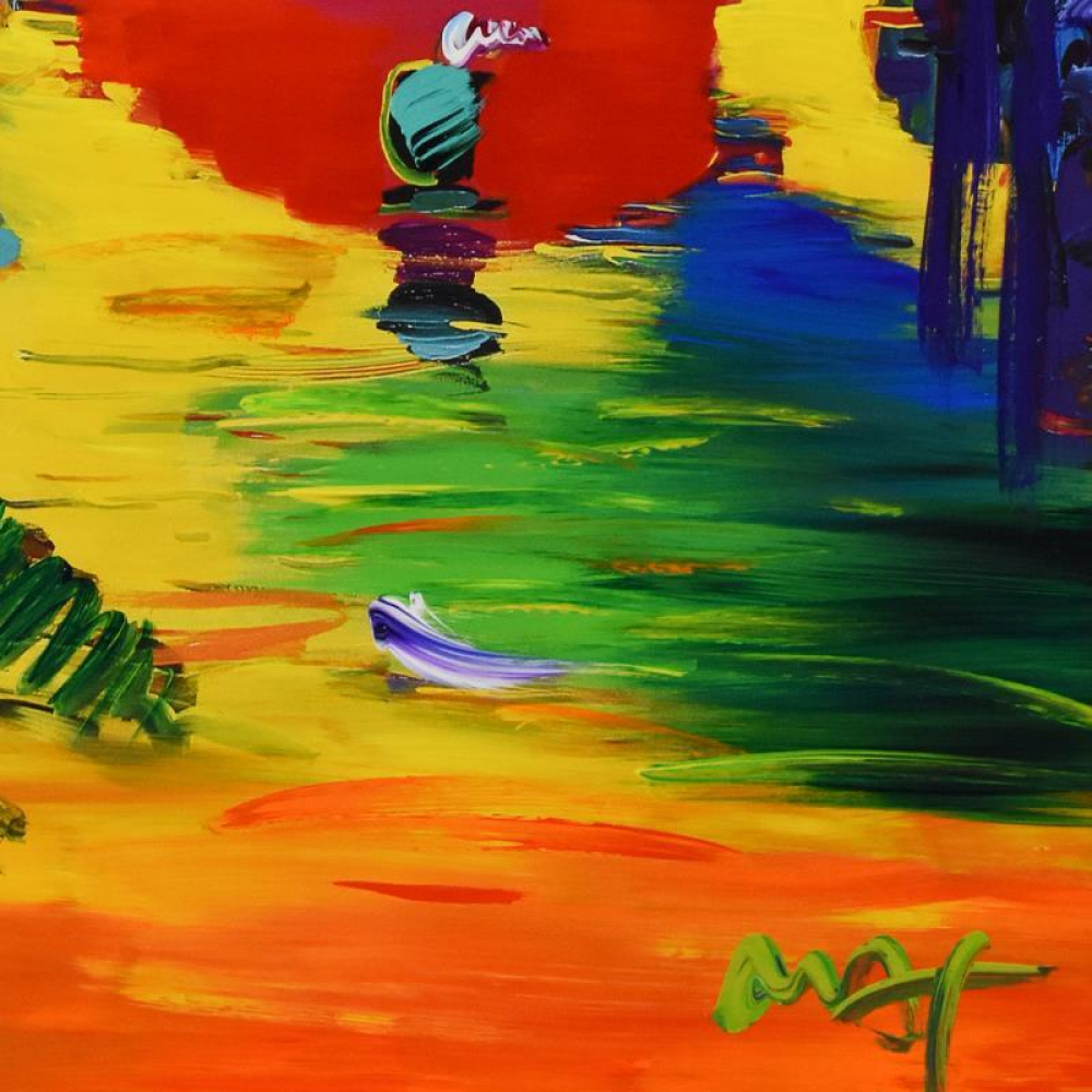 Peter Max Signed "Better World" Custom Framed One-Of-A-Kind Acrylic ...