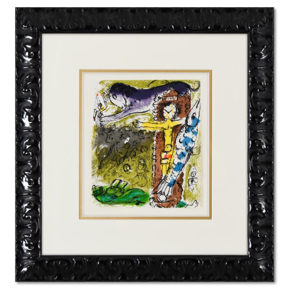 Marc Chagall "Christ in the Clock" Custom Framed Lithograph on Paper ...