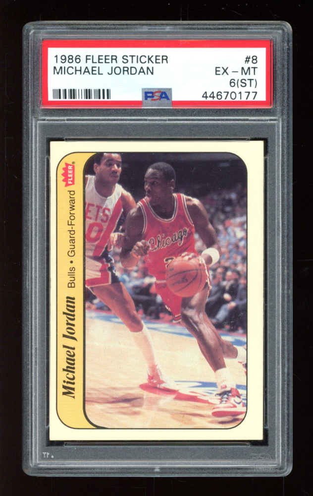 Michael Jordan 1986-87 Fleer Stickers #8 (PSA 6) (ST) | Pristine Auction