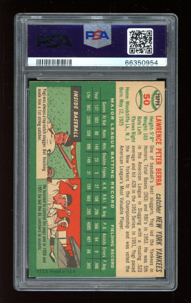 Yogi Berra 1954 Topps #50 (PSA 8) (OC) | Pristine Auction