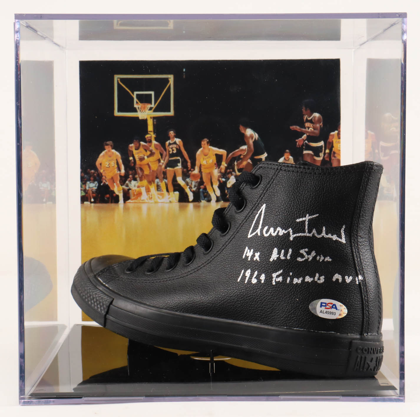 Jerry West Signed Leather Converse Pro All-Star Converse Basketball ...