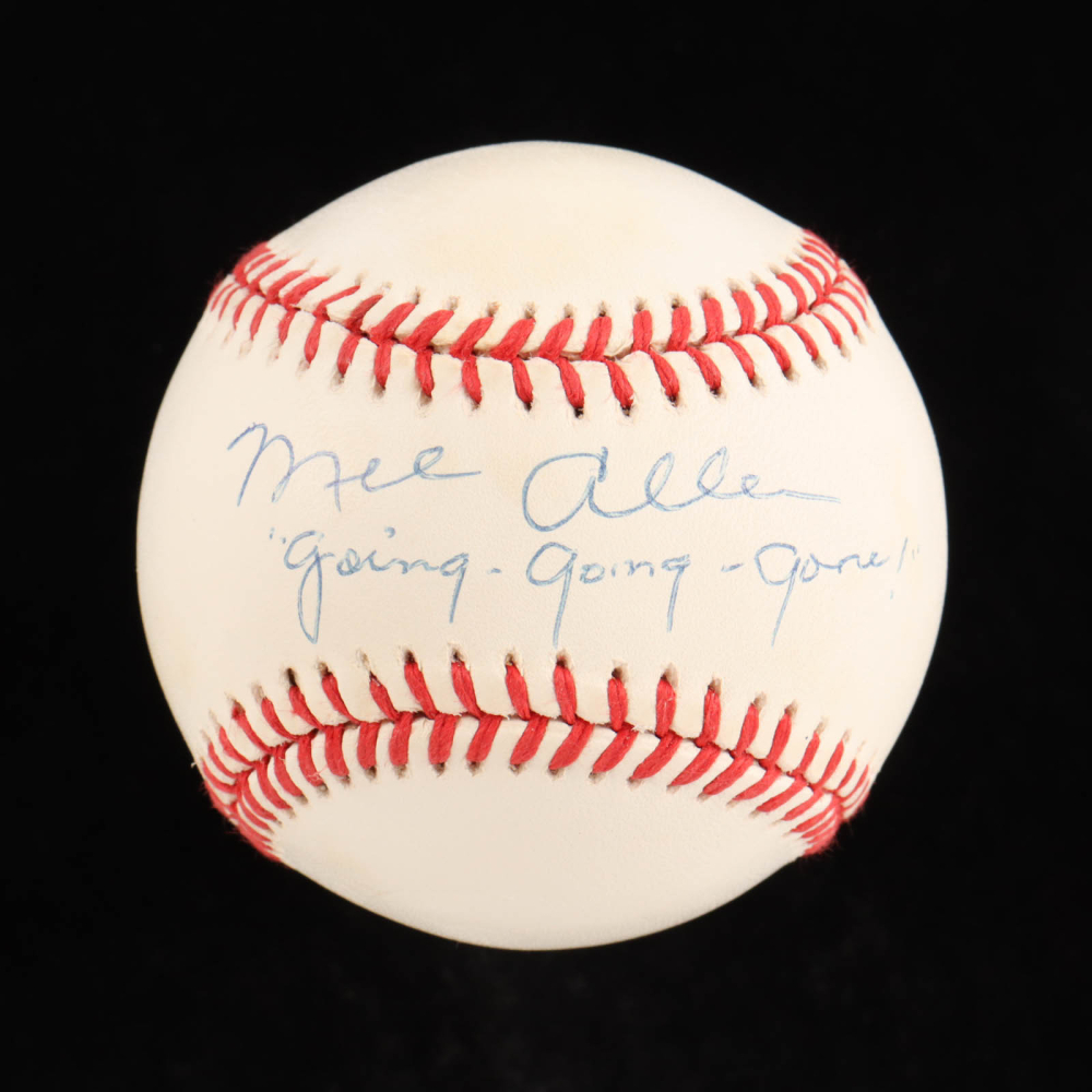 Mel Allen Signed OAL Baseball Inscribed "Going-Going-Gone!" with ...