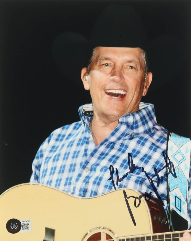 George Strait Signed 8x10 Photo Inscribed "Thanks," (Beckett ...