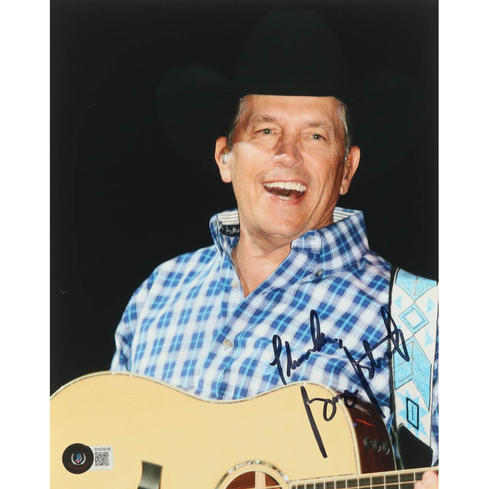 George Strait Signed 8x10 Photo Inscribed "Thanks," (Beckett ...