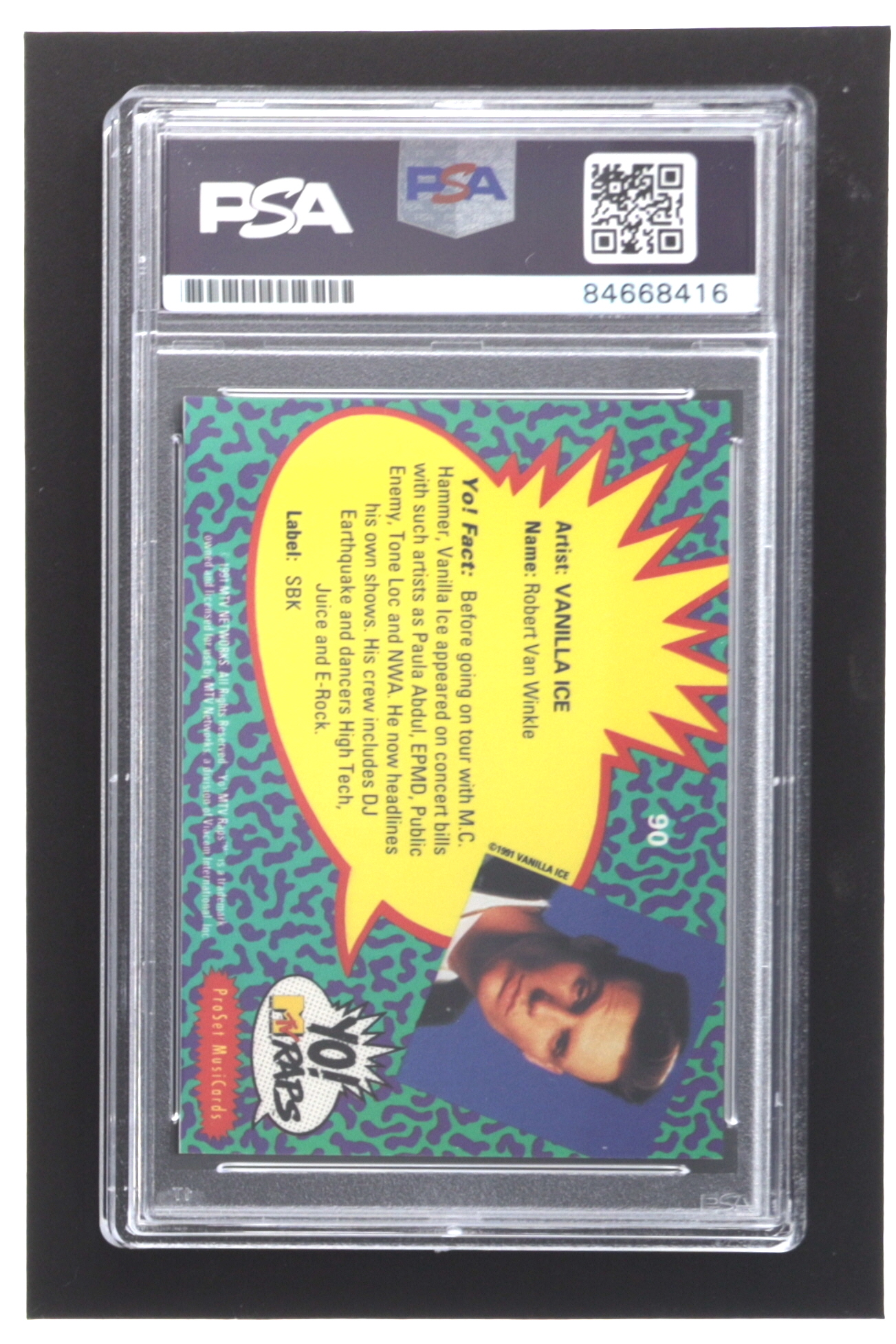 Vanilla Ice Signed 1991-92 Superstars MusiCards #90 (PSA) | Pristine ...