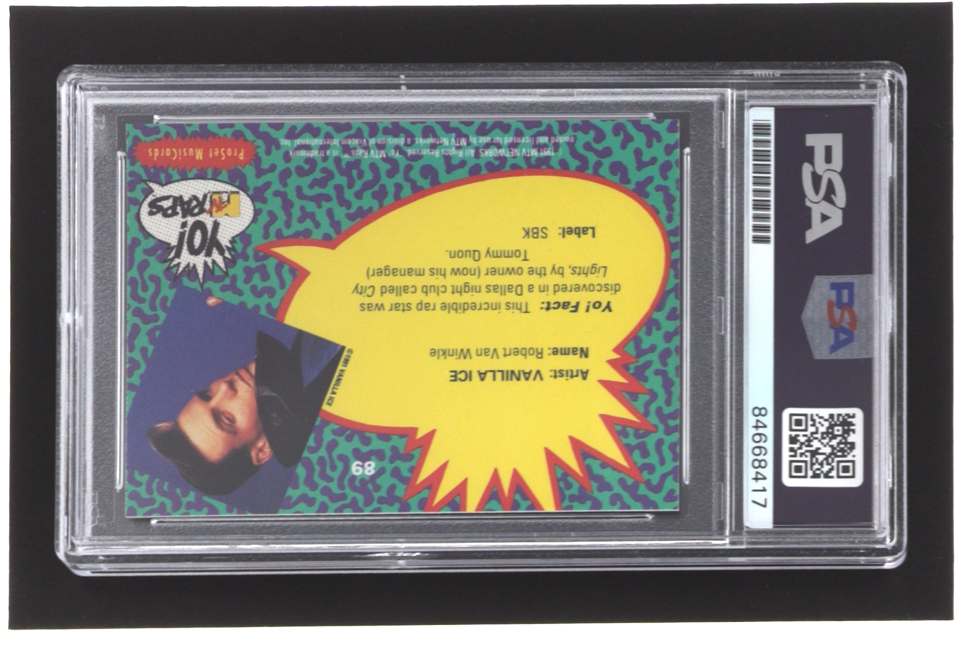 Vanilla Ice Signed 1991-92 Superstars MusiCards #89 (PSA) | Pristine ...