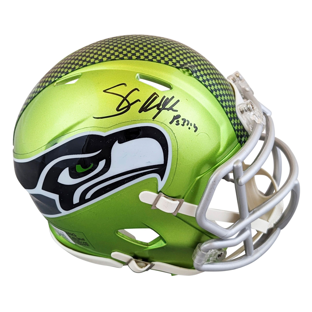 Shaun Alexander Signed Seahawks Flash Alternate Speed Mini Helmet ...
