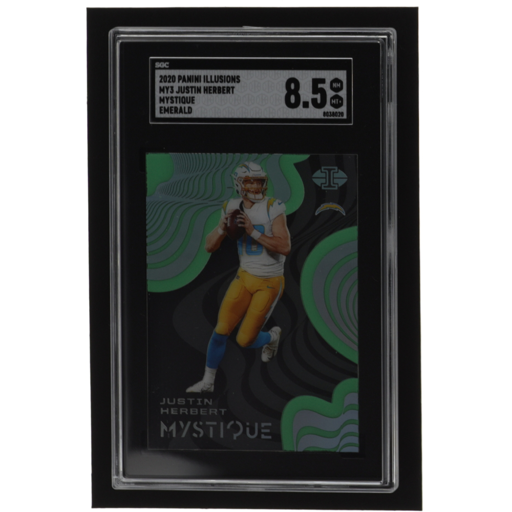 Justin Herbert 2020 Panini Illusions Mystique Emerald #3 (SGC 8.5 ... Justin Herbert 2020 Panini Illusions Mystique Emerald #3 (SGC 8.5 ...
