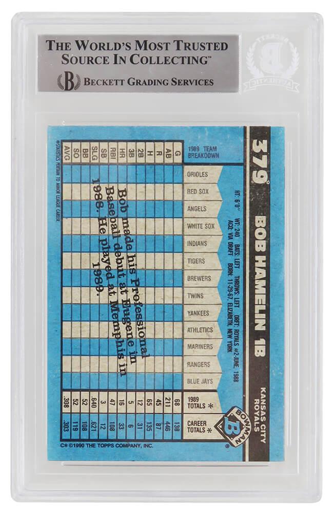Bob Hamelin Signed 1990 Bowman #379 RC Inscribed "94 AL ROY" (BGS) | Pristine Auction
