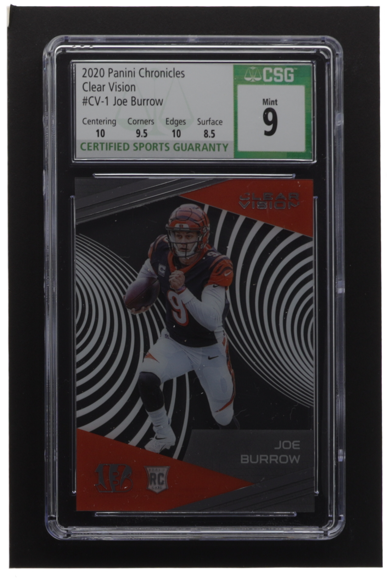Joe Burrow 2020 Panini Clear Vision Rookies #1 (CSG 9) | Pristine Auction