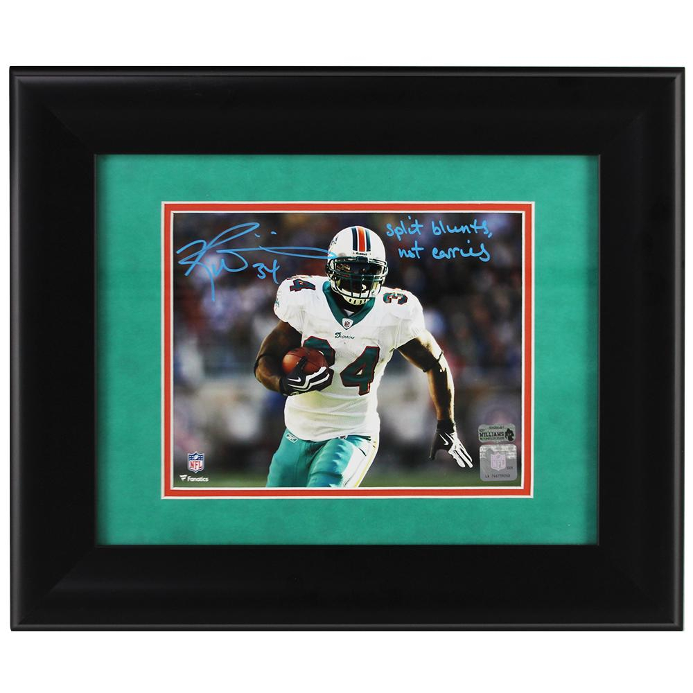 Ricky Williams Signed Dolphins Custom Framed Photo Inscribed "Split ...