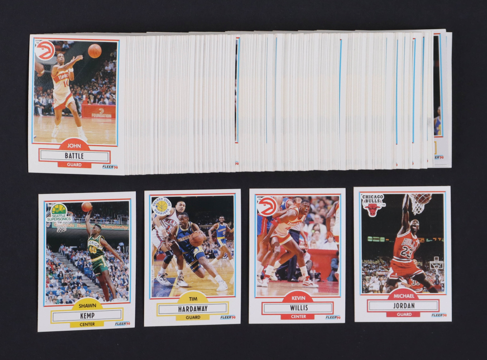 1990-91 Fleer Basketball Complete Set of (198) Cards with Michael Jordan #26, Tim Hardaway #63 ...