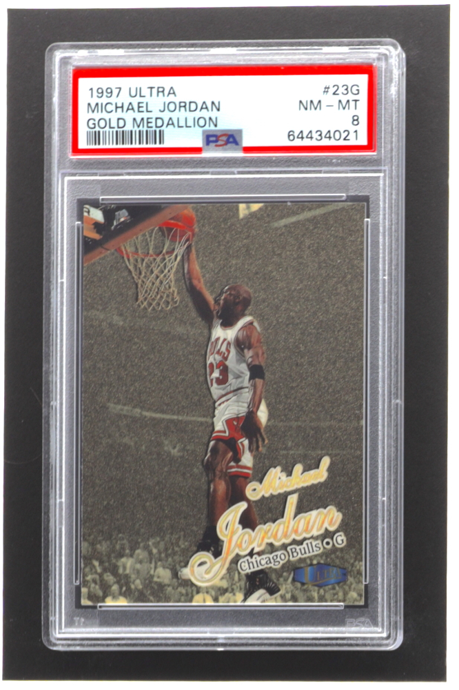 Michael Jordan 1997-98 Ultra Gold Medallion #23G (PSA 8) | Pristine Auction