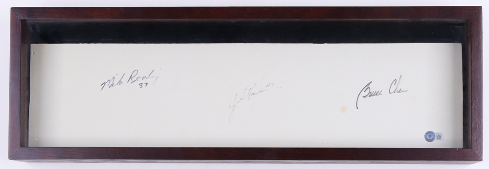 Bruce Chen, John Rocker & Mike Remlinger Signed Custom Framed Pitching ...