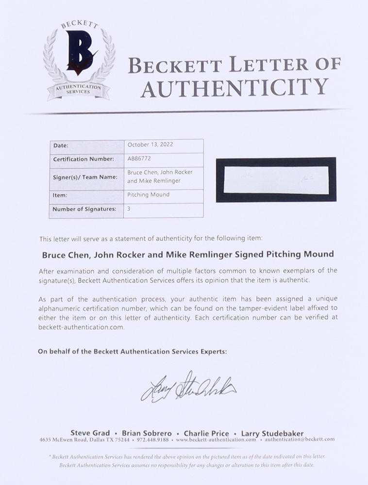 Bruce Chen, John Rocker & Mike Remlinger Signed Custom Framed Pitching ...