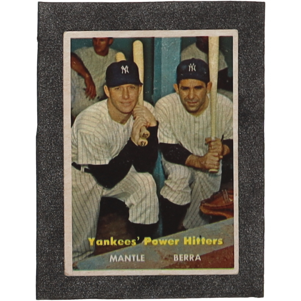 Mickey Mantle Yogi Berra 1957 Topps #407 Yankees Power Hitters ...