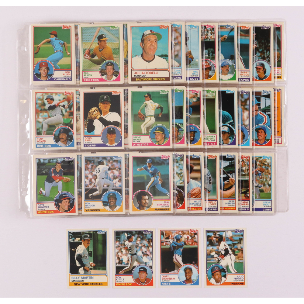 Complete Set of (132) 1983 Topps Traded Baseball Cards with Darryl ...