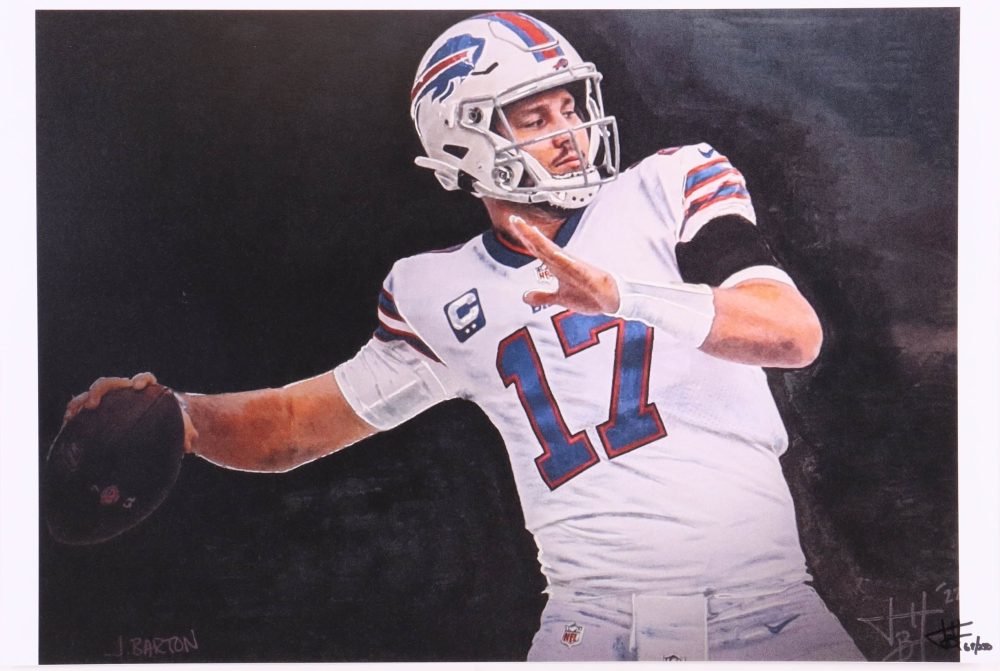 Josh Allen - Bills - Joshua Barton Signed LE 12x18 Lithograph #/250 (PA ...