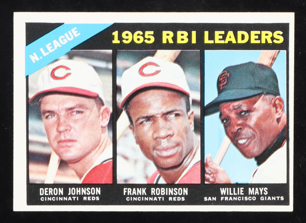 Deron Johnson / Frank Robinson / Willie Mays 1966 Topps #219 NL RBI ...