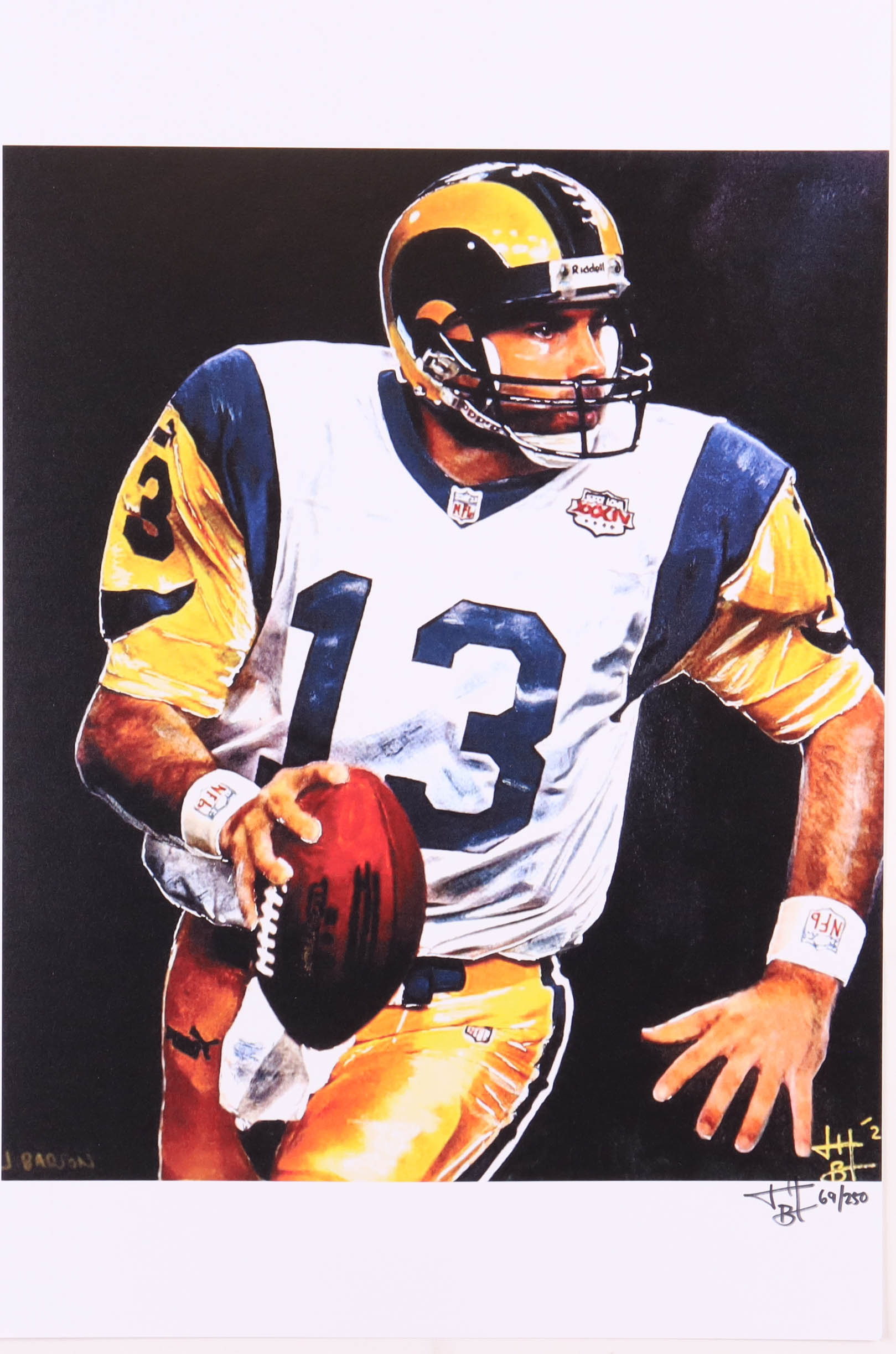 Kurt Warner - Rams - Joshua Barton 12x18 Signed Limited Edition ...