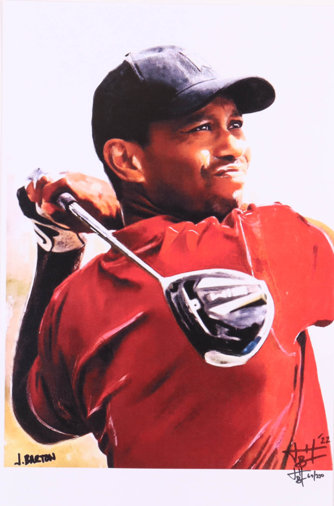 Tiger Woods - Joshua Barton 12x18 Signed Limited Edition Lithograph ...